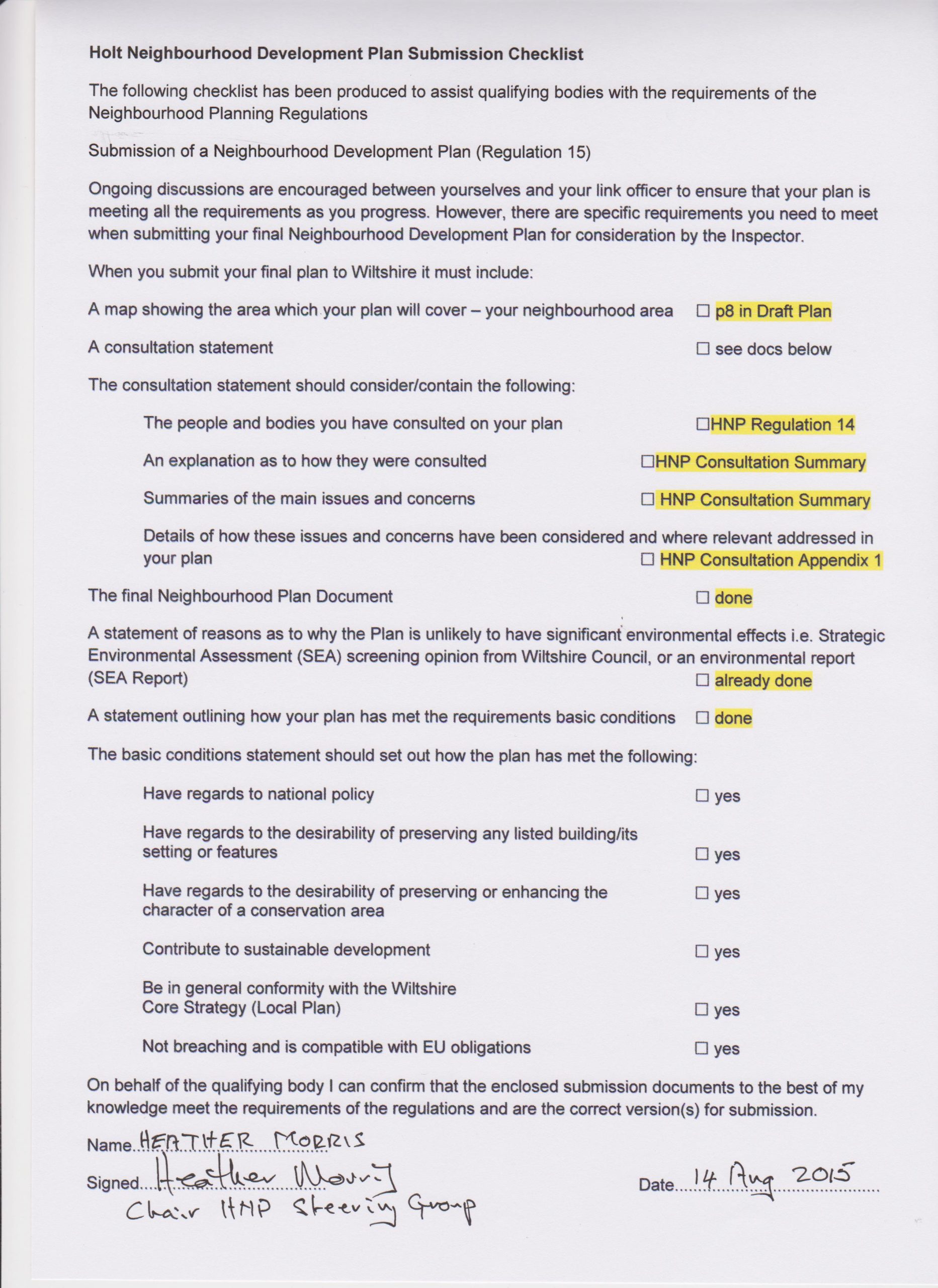 Neighbourhood Plan - Holt Parish Council, Wiltshire
